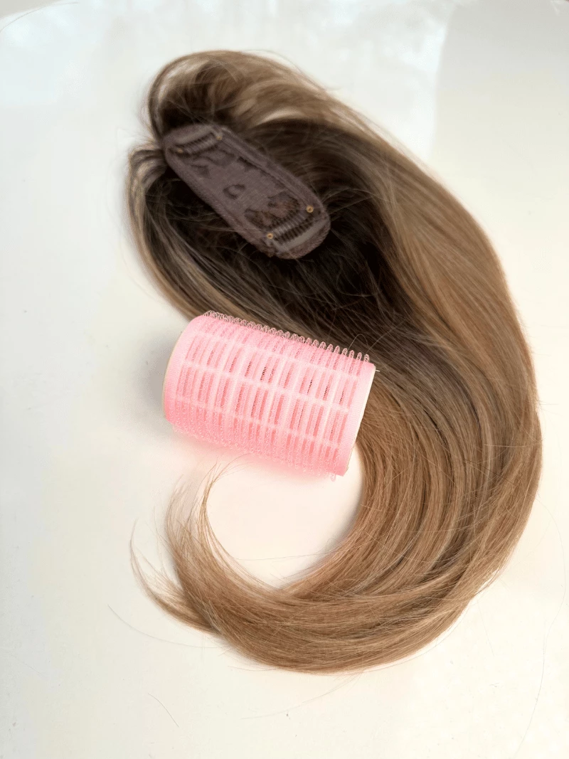 Tupet damski włosy syntetyczne 25 cm #6TT18/30/60 Sombre ciemny blond z ...