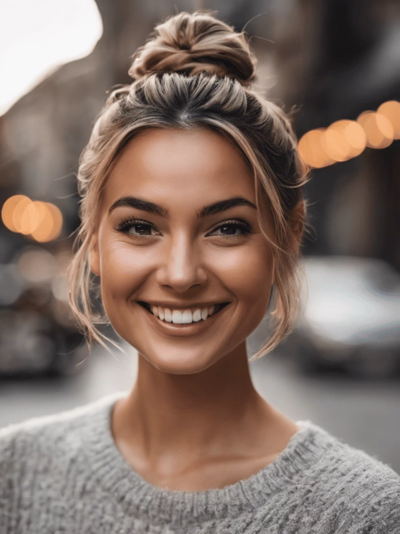 Mały kok z włosów naturalnych #3 Naturalny brąz - Cameron Hair