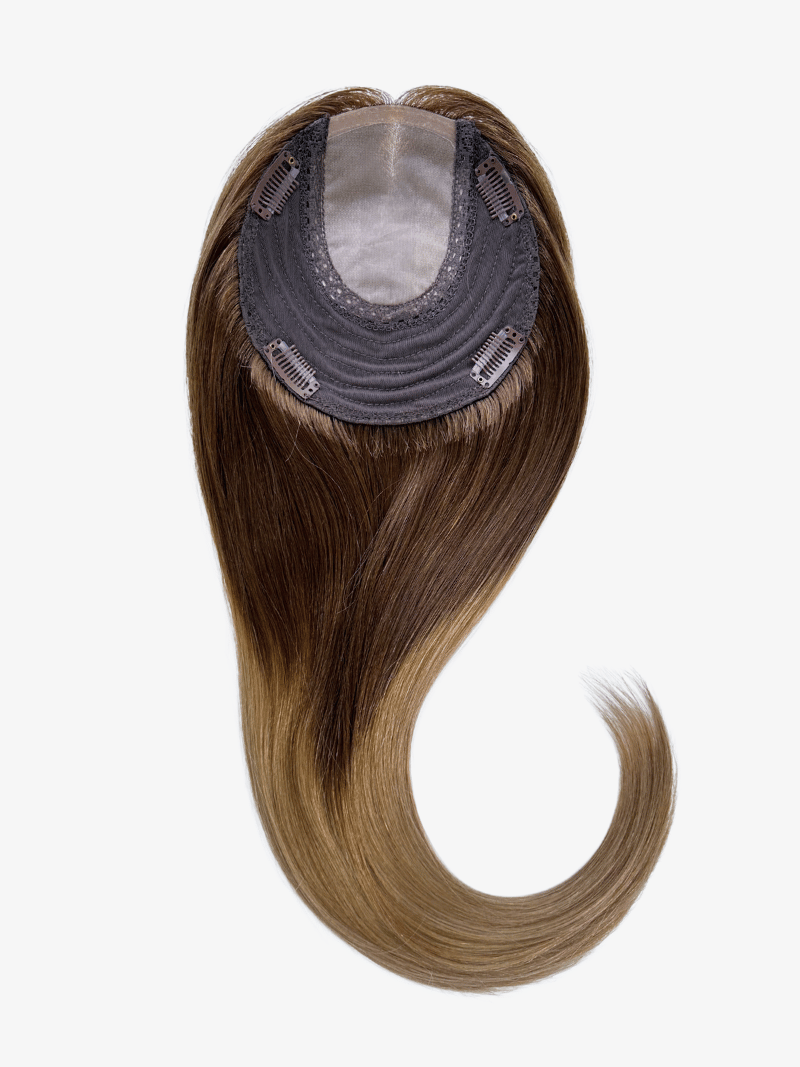 Gęsty tupet Clip In włosy naturalne ombre średni blond